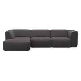 Ecksofa RAUM.ID "Merid jederzeit durch Module erweiterbar L-Form" Sofas Gr. B/H/T: 295cm x 70cm x 162cm, Struktur fein, Ottomane links, grau (anthrazit) als Modul oder separat verwendbar, für individuelle Zusammenstellung