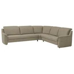 Ecksofa VILLA BECK "Garda L-Form", grün (14 stone), B:245cm H:90cm T:91cm, Flachgewebe 96, 6 Polyester, 3, 4% Polyamid, Microfaser 100% Polyester, Sofas, inklusive Kopfteilverstellung, Stellmaß 277x245cm