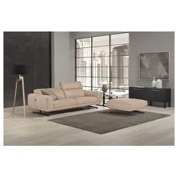 2,5-Sitzer Egoitaliano "Gloria, super bequem und hochwertige Verarbeitung, edles Design" Sofas Gr. B/H/T: 236cm x 96cm x 109cm, Leder NUVOLE, rosa (rosa beige) beidseitig verstellbare Rückenelemente, mit Metallfüßen