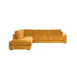 Ecksofa furninova "Grande Design und Komfort, L-Form" Sofas Gr. B/H/T: 271cm x 84cm x 321cm, Ottomane links, gelb (senffarben) sehr bequem dank loser Kissen und hochwertigem Sitzaufbau