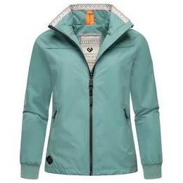 Outdoorjacke Ragwear "Apola" Gr. 5XL (50), blau (ocean) Damen Jacken stylische Übergangsjacke mit hohem Kragen