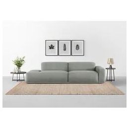 Big-Sofa Trendmanufaktur "Braga, mit hochwertigem Kaltschaum, Megasofa, in Cord erhältlich" Sofas Gr. B/H/T: 277 cm x 72 cm x 107 cm, Struktur weich LENNON, Recamiere links, grau (grey pinstripe) modernes Big-Sofa, Couch mit hohem Sitzkomfort, 27772107 cm (BHT)