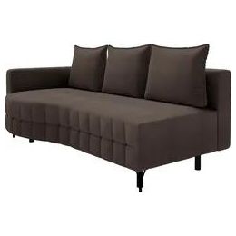 Loungesofa exxpo - SOFA FASHION Sofas Gr. B/H/T: 212cm x 93cm x 114cm, Webvelours, Armlehne links, braun Lounge-Sofa Schlafsofa mit Bettfunktion und Bettkasten, komfortabler Federkern