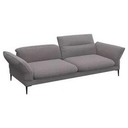 3-Sitzer FLEXLUX "Salino, Funktionssofa, Relaxsofa", braun (latte), B:248cm H:88cm T:105cm, 100% Polyester, Sofas, Sofa mit Arm- und Kopfteil-Verstellungen, Kaltschaum & Stahl-Wellen