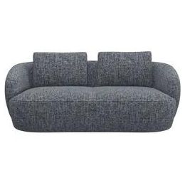 2,5-Sitzer FLEXLUX "Torino, rund, Couch, Loveseat" Sofas Gr. B/H/T: 186cm x 85cm x 102cm, Chenille, grau (granite grey) Modernes, organisches Sofa-Design, Kaltschaum, Wellenunterfederung