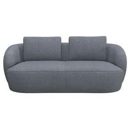 2,5-Sitzer FLEXLUX "Torino, rund, Couch, Loveseat" Sofas Gr. B/H/T: 186cm x 85cm x 102cm, Boucle, blau (navy blue) Modernes, organisches Sofa-Design, Kaltschaum, Wellenunterfederung