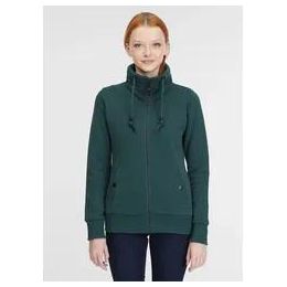 Sweatjacke Ragwear "RILIAN ZIP", Damen, Gr. S (36), grün (pine grün), Sweatware, Obermaterial: 70% Baumwolle, 30% Polyester, unifarben, casual, Langarm, Sweatjacken