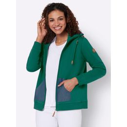 Shirtjacke Casual Looks "Sweatjacke" Gr. 48, grün Damen Shirts