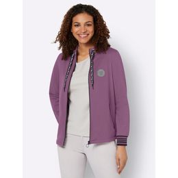 Shirtjacke Casual Looks "Sweatjacke" Gr. 52, lila (violett) Damen Shirts