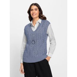 Pullunder Inspirationen "Pullunder" Gr. 42, blau (taubenblau) Damen Pullover