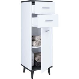 ebuy24 LandosI Hochschrank Bad weiß, anthrazit.