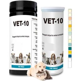 Coocheer - 100 Urinteststreifen 10-in-1 Harnwegsinfektionstestkit Katze und Hund Haustier Diabetes Urinanalyse-Teststreifen Multiparameter