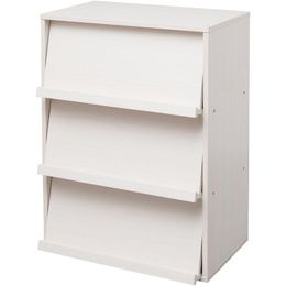 IRIS OHYAMA - Möbel, Bücherregal, Aufbewahrungsregal, 3 Klapptüren, Design, Modern, Mehrzweck, Büro, Schlafzimmer, Wohnzimmer - Flap Rack CHR-3