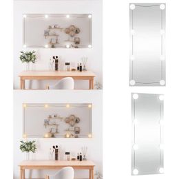 vidaXL Wandspiegel mit LED-Leuchten 50x100 cm Glas Rechteckig - Wandspiegel mit LED-Leuchten - Wandspiegel mit LED-Beleuchtung - Home & Living