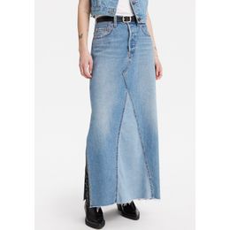 Levi's Jeansrock LEVI'S "ICONIC LONG SKIRT" Gr. 23, blau (own it) Damen Röcke im Five-Pocket Style