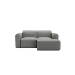 Ecksofa TENKSOM "Rund, kompakte Relax-Ecke, f&uuml;r kleine R&auml;ume, hoher Sitzkomfort", grau (mittelgrau), B:194cm H:71cm T:152cm, Sofas, Ecksofa, Bez&uuml;ge wechselbar, Kaltschaum im Sitz, Nordic Swan Ecolabel