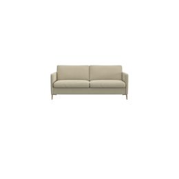 2,5-Sitzer FLEXLUX "Fiore, super bequem durch Kaltschaum im Sitz", beige (sandy beige), B:181cm H:85cm T:92cm, 100% Polyester, Sofas, schmale Armlehnen, F&uuml;&szlig;e Alu+ Eiche