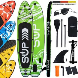 TroniTechnik 24MOVE® Standup Paddle Board SUP, inkl. Zubehör, Paddel und Hochdruckpumpe, GRÜN, 366x80x15cm