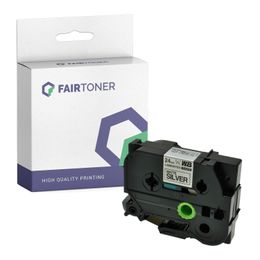 FairToner Kompatibel für Brother TZE-M951 Schriftband 24mm/8m Schwarz auf Matt Silber