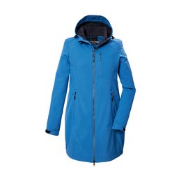 Softshellparka Killtec "KOS 370 WMN SFTSHLL PRK", Damen, Gr. 42, blau (ocean), Oberstoff: Oberseite: 90% Polyester, 10% Elasthan, Rückseite: 100% Polyester, sportlich, Jacken