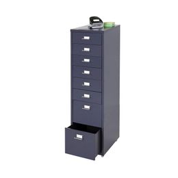 MCW Rollcontainer Preston T851, Schubladenschrank Stahlschrank, 110x28x41cm 8 Schubladen ~ dunkelgrau