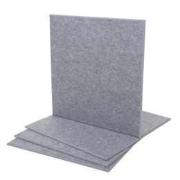 4er-Set Akustikwandpaneel MCW-L52, Wandpaneele Akustikplatten, schalld&auml;mmend 1qm Fl&auml;che 50x50cm ~ grau