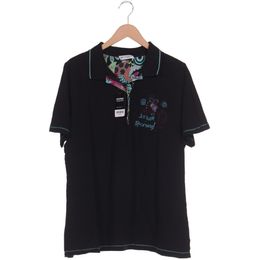 Ulla Popken Damen Poloshirt, schwarz, Gr. 50