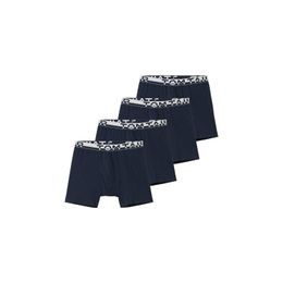 Tom Tailor Herren Mittellange Boxer im 4er-Pack, blau, Uni, Gr. 4