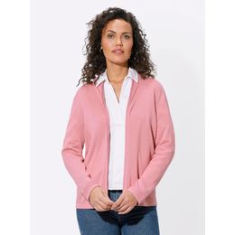 Strickjacke Casual Looks Gr. 54, rosa (rosenquarz) Damen Strickjacken