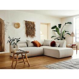 Lisa Design - Onyx – modulares 5-sitzer ecksofa rechts – aus stoff - beige