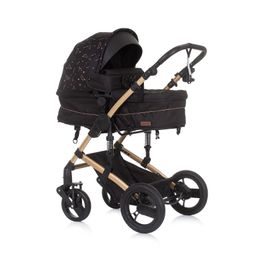 Chipolino Kinderwagen Camea 2 in 1, Moskitonetz, Wickeltasche, Getränkehalter schwarz