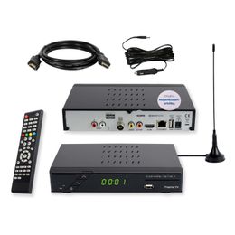 SKY VISION SET-ONE EasyOne 740 DVB-T2 Receiver, HDMI & 12V Kabel, Antenne