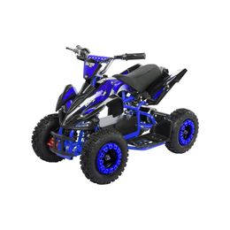 Actionbikes Motors Kinderquad Racer 1000, Pocket-Quad mit 1000 Watt Elektromotor, 3 Batterien, Stoßdämpfer, bis 25 km/h (Schwarz/Blau)