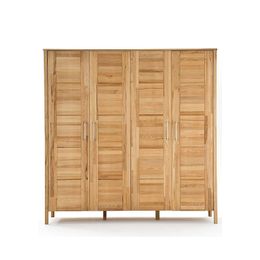 Kleiderschrank Home Affaire "Modesty II", beige (kernbuche), B:205cm H:202cm T:61cm, Massivholz, Schränke, Drehtürenschrank Kleiderschrank, aus massivem Kernbuchenholz, in unterschiedlichen Schrankbreiten