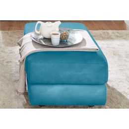 Hocker Calia italia "Gaia, in edlem Design und mit erstklassigem Sitzkomfort", blau (turquoise), B:67cm H:44cm T:90cm, Luxus-Microfaser Ginevra (100% Polyester), Hocker, Polsterhocker, aus pflegeleichtem Luxus-Microfaser Ginevra Hydro Care