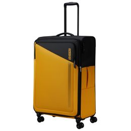 Weichgepäck-Trolley American Tourister "DARING DASH 77" Gr. B/H/T: 50 cm x 77 cm x 30 cm, schwarz (black, yellow) Koffer Reisegepäck Reisekoffer groß Fronttasche