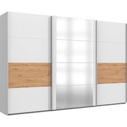 Schwebetürenschrank wimex "Barmbek Schlafzimmerschrank BESTSELLER Garderobenschrank" Schränke Gr. B/H/T: 360 cm x 236 cm x 64 cm, 3 St., weiß (weiß, artisan eiche nachbildung, spiegel) Kleiderschrank mit 2 Stoffboxen und zusätzlichen Böden, Spiegeltür