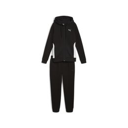 Trainingsanzug Puma "CLASSIC HOODED TRACKSUIT FL" Gr. L, schwarz (Puma black) Damen Sportanzüge