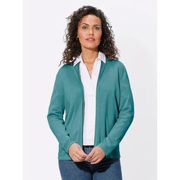 Strickjacke Casual Looks Gr. 48, blau (ozean) Damen Strickjacken