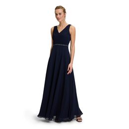 Abendkleid Vera Mont "Vera Mont mit Plissee" Gr. 38, Normalgrößen, blau (night sky) Damen Kleider Dekoelemente