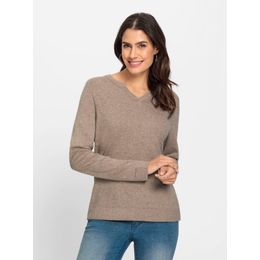 Strickpullover Inspirationen "Pullover" Gr. 50, beige (sesam, meliert) Damen Pullover