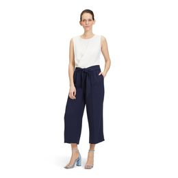 BETTY & CO Overall BETTY&CO "Betty & Co Jumpsuit ohne Arm" Gr. 36, Normalgrößen, blau (patch dark blue, cream) Damen Overalls Falten