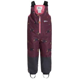 Outdoorhose Jack Wolfskin "GLEELY 2L INS PRINT BIB K" Gr. 104, Normalgrößen, lila (boysenberry, 51) Kinder Hosen