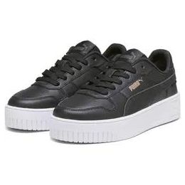 Sneaker Puma "Carina Street Sneakers Mädchen" Gr. 37.5, schwarz-weiß (black rose gold white metallic) Kinder Schuhe