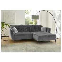 Jockenhöfer Ecksofa JOCKENHÖFER GRUPPE "Salo L-Form" Sofas Gr. B/T: 251cm x 110cm, Chenille, Recamiere beidseitig montierbar, grau im Retrolook mit Wellenfederung und frei Raum stellbar