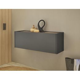 Hängeschrank Inosign "GIRON/ CiTY, Garderobenschrank mit Klappe, in Wotan Eiche" Schränke Gr. B/H/T: 100 cm x 35 cm x 30 cm, grau (anthrazit) viel Stauraum, modernes Design, 100 cm breit