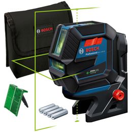 Bosch Professional Punkt- und Linienlaser "GCL 2-50 G Professional" Lasermessgeräte Staub- und Spritzwasserschutz IP64, für Laser-Empfänger LR 7 blau (blau, schwarz)