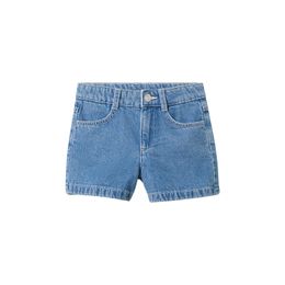 Tom Tailor Mädchen Jeansshorts mit recycelter Baumwolle, blau, Uni, Gr. 110