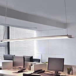 ARCCHIO LED-Pendelleuchte Vinca, Länge 120 cm, weiß/silber