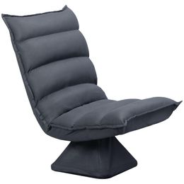 HOMCOM Bodensofa Bodenstuhl mit Sockel Relaxsessel Meditationsstuhl Dunkelgrau